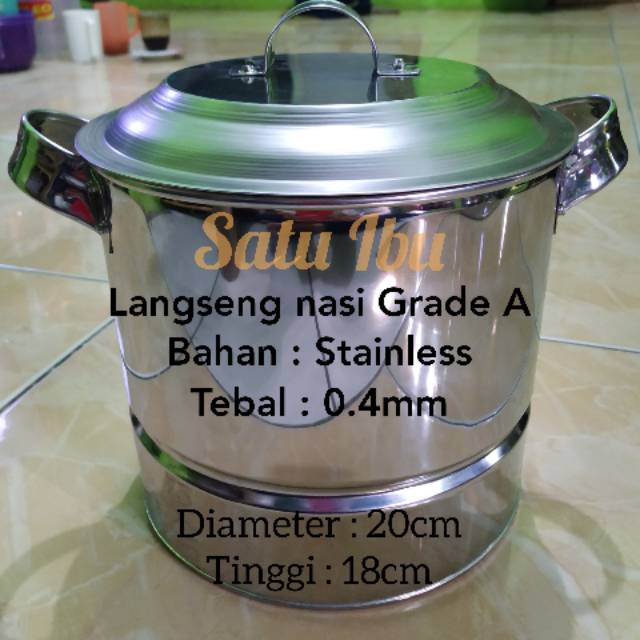 Jual LANGSENG NASI UKURAN 20X18 BAHAN STAINLESS | Shopee Indonesia