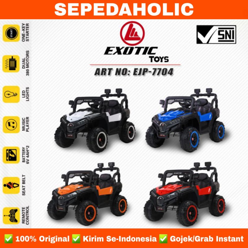 Jual Mobil Mobilan Aki EXOTIC EJP 7704 JEEP Mainan Anak Bluetooth ...