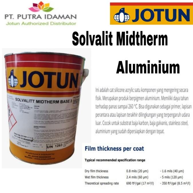Jual JOTUN CAT TAHAN PANAS / SOLVALITT MIDTHERM ALUMINIUM 5L / JOTUN Termurah | Shopee Indonesia