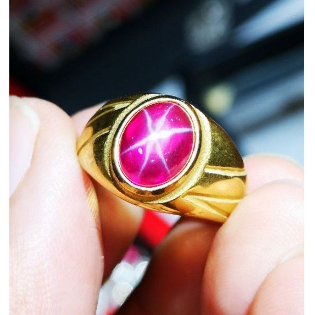 Jual Cincin Batu Red/Pink Siyem Ruby Star Top Colour Hot Star Plus Ring ...