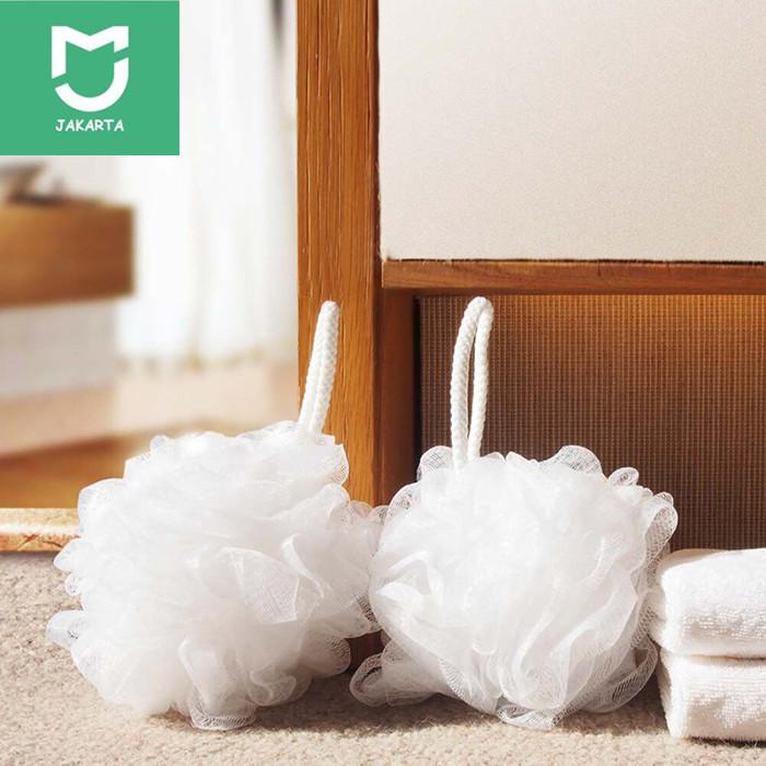 Jual Shower Puff Qualitell Sponge Mandi Shower Ball Cleaning Bath 2 Pcs ...