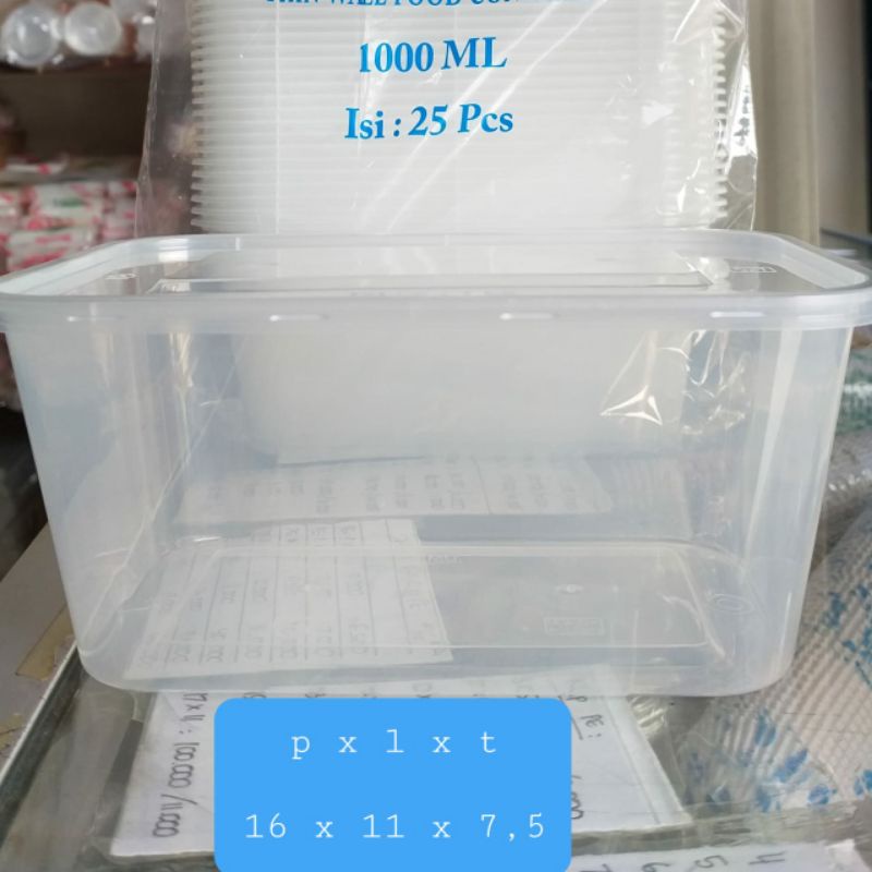 Jual thinwall food container persegi panjang 1000ml | Shopee Indonesia