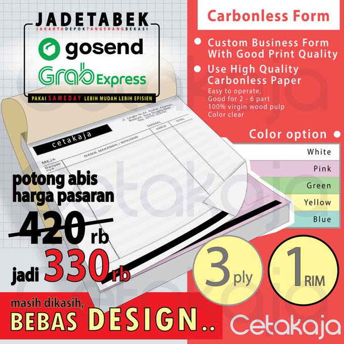Jual CETAK NOTA 1 RIM 3 PLY ( BEBAS DESAIN ) 3ply 1rim - GOJEK GRAB ...