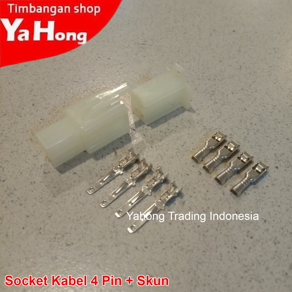 Jual Socket Kabel 4 Pin dan Skun 1 set Male Female | Shopee Indonesia