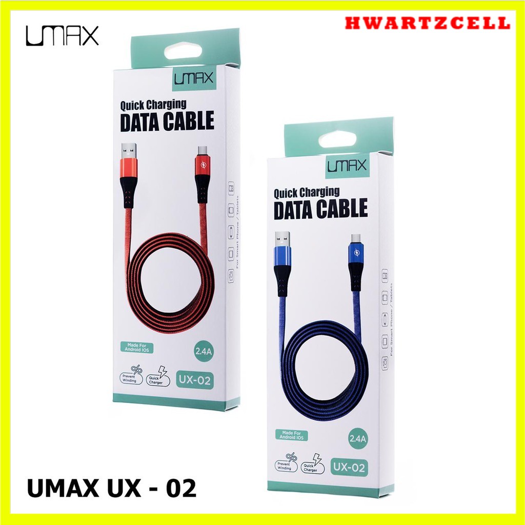 Jual CABLE KABEL DATA UMAX UX02 UX-02 MICRO/IPHONE/TYPE-C QUICK FAST ...