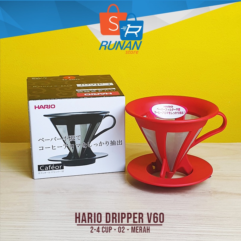 Jual Hario Cafeor Dripper V60 02 Manual Brew Pour Over Size 1-4 Cup ...