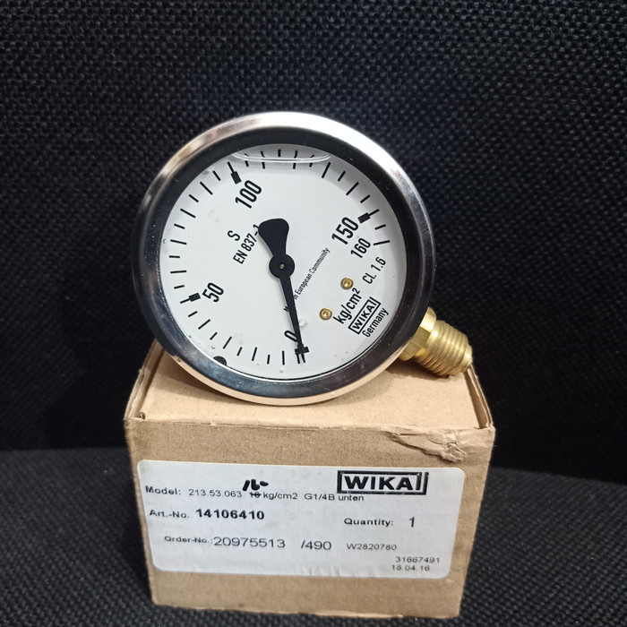 Jual pressure gauge / manometer Wika diameter 2,5" - 150 kg/bar ...