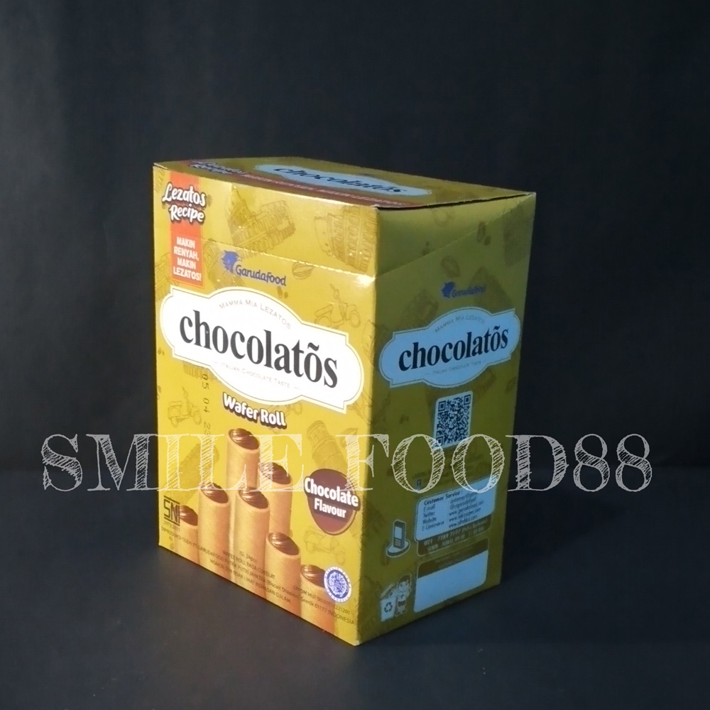 Jual Chocolatos Wafer Roll 1 Box isi 24 pcs 8.5g Wafer Coklat | Shopee ...