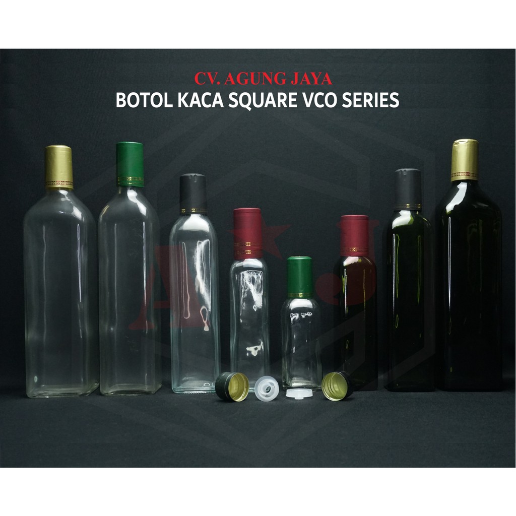 Jual Botol Kaca Square/Botol Vco/Botol Kaca Kotak Madu/Sirup 150 Ml/250 Ml/500 Ml/Yk | Shopee ...