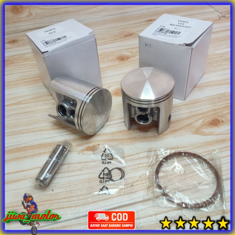 Jual piston seher vespa 2 tak TK racing diameter 60 61 62 63 64 mm piston kit vespa 2T TK racing ...
