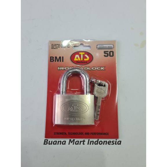 Jual Gembok Nekel ATS 50mm Leher Pendek | Gembok Pager | Padlock 50mm ...