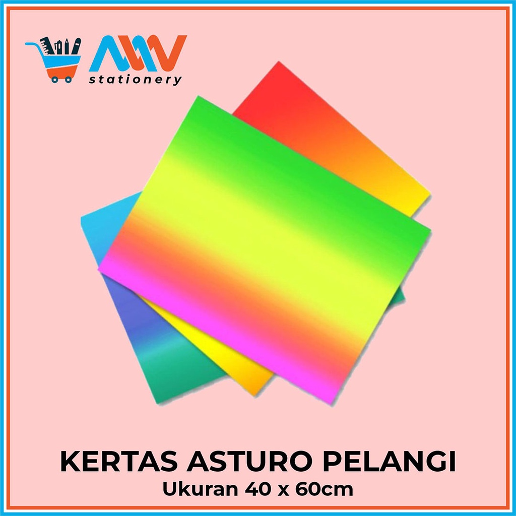 Jual Kertas Asturo Pelangi / Kertas Karton Asturo Pelangi 3 Warna ...
