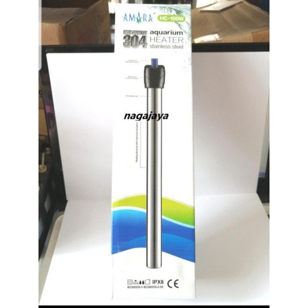 Jual Heater pemanas air aquarium ikan stainless steel AMARA 100 watt ...
