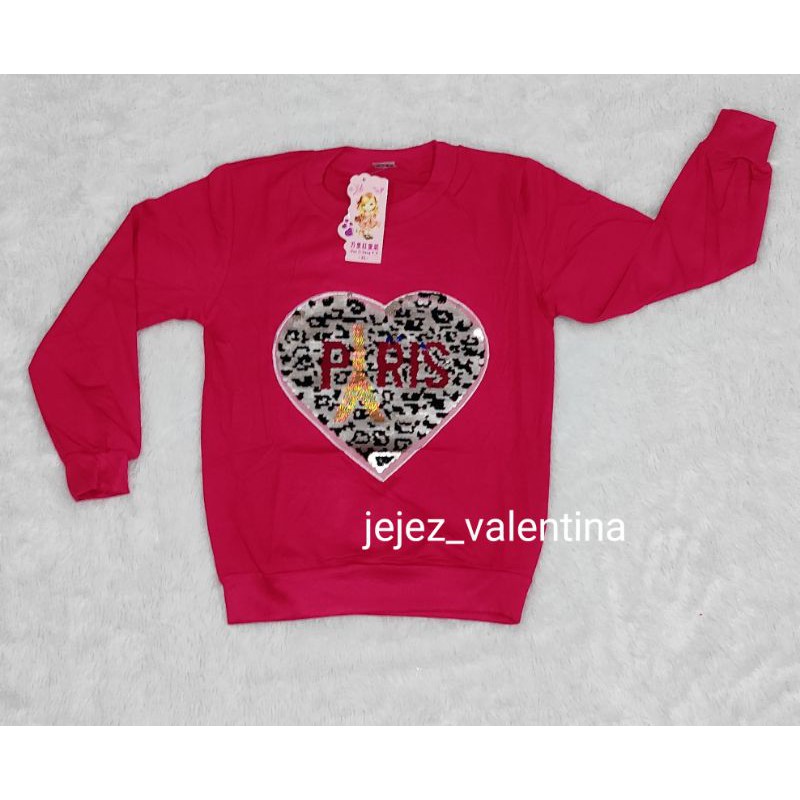 Jual switer anak IMPORT, usap love paris estimasi umur 7 sd 10thn ada ...