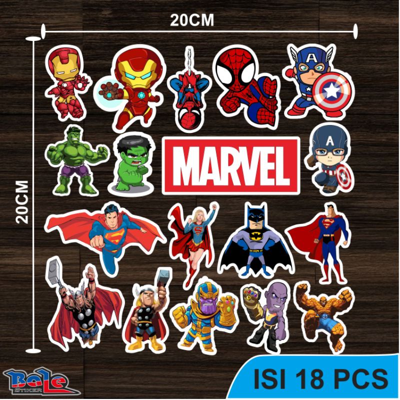 Jual STIKER PACK MARVEL SUPER HERO isi 18 Pcs sticker hits kartun koper ...