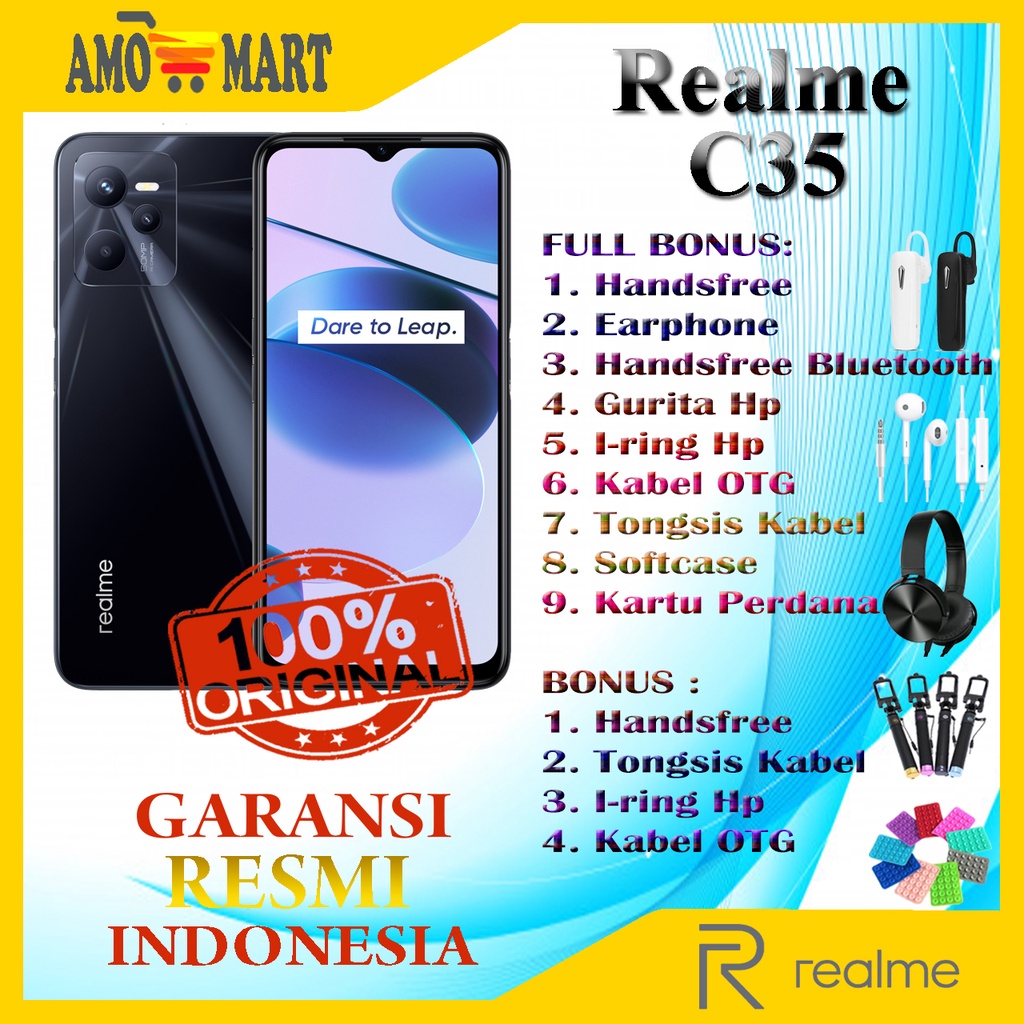 Jual HP BARU REALME C35 RAM 4/64GB & RAM 4/128 GB NEW 100% ORI GRS ...