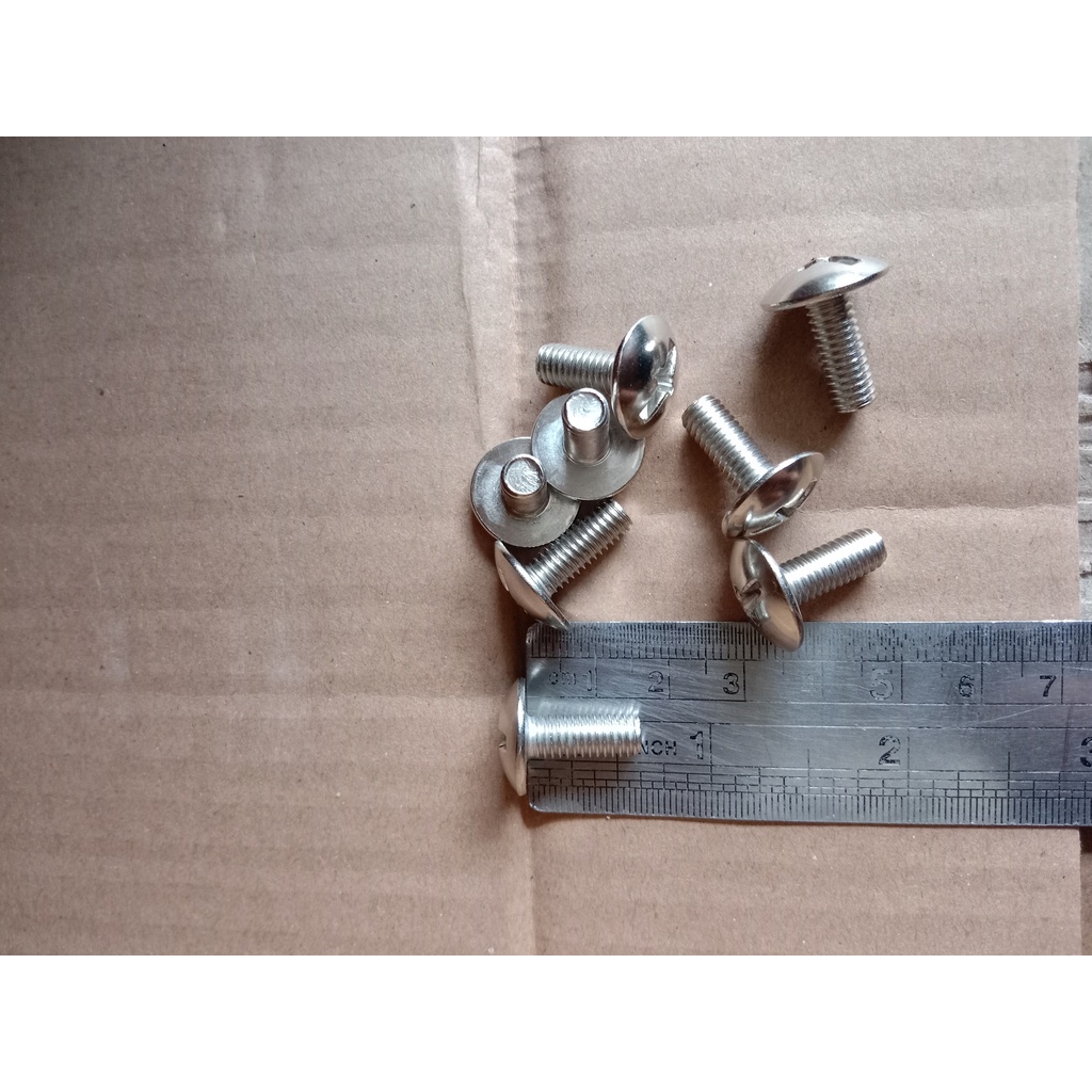 Jual BAUT BODY 6X16 NEKEL BAUT DEK GRAND | Shopee Indonesia