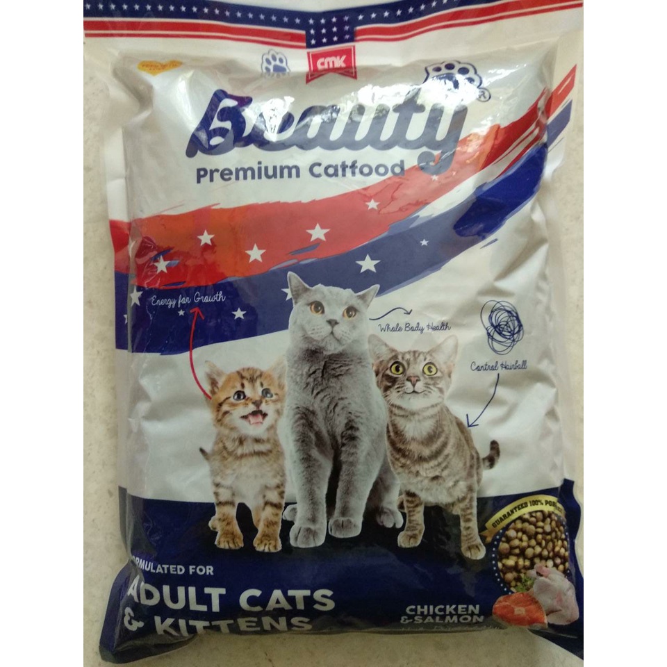 Jual Beauty Cat food Chicken Salmon 1kg | Makanan Kucing Kering Beauty ...