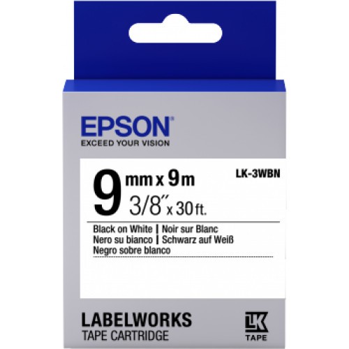 Jual Epson Label 9MM Black On White 9M Labelworks Tape Cartridge LK ...