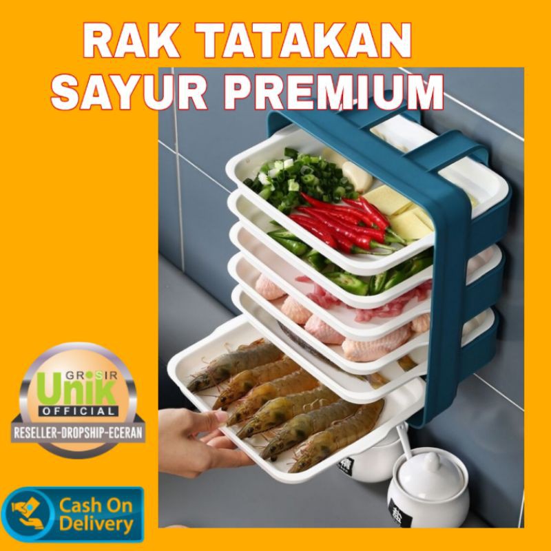 Jual Rak tatakan sayur premium rak susun sayur tempel storage food rak ...