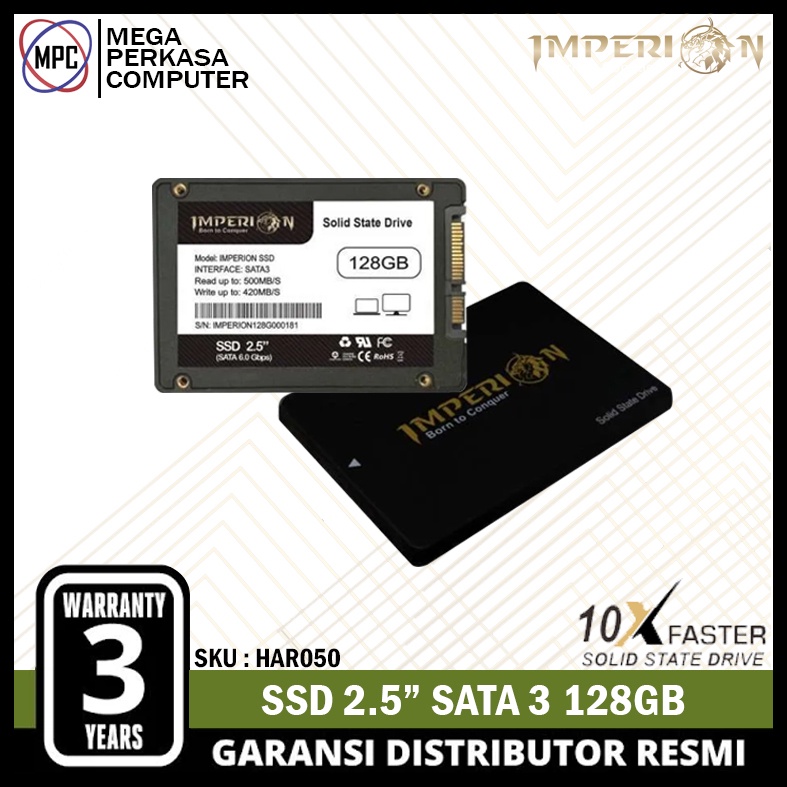 Jual SSD IMPERION 128GB SATA III 2.5" 6GB/S GARANSI RESMI 3 TAHUN ...