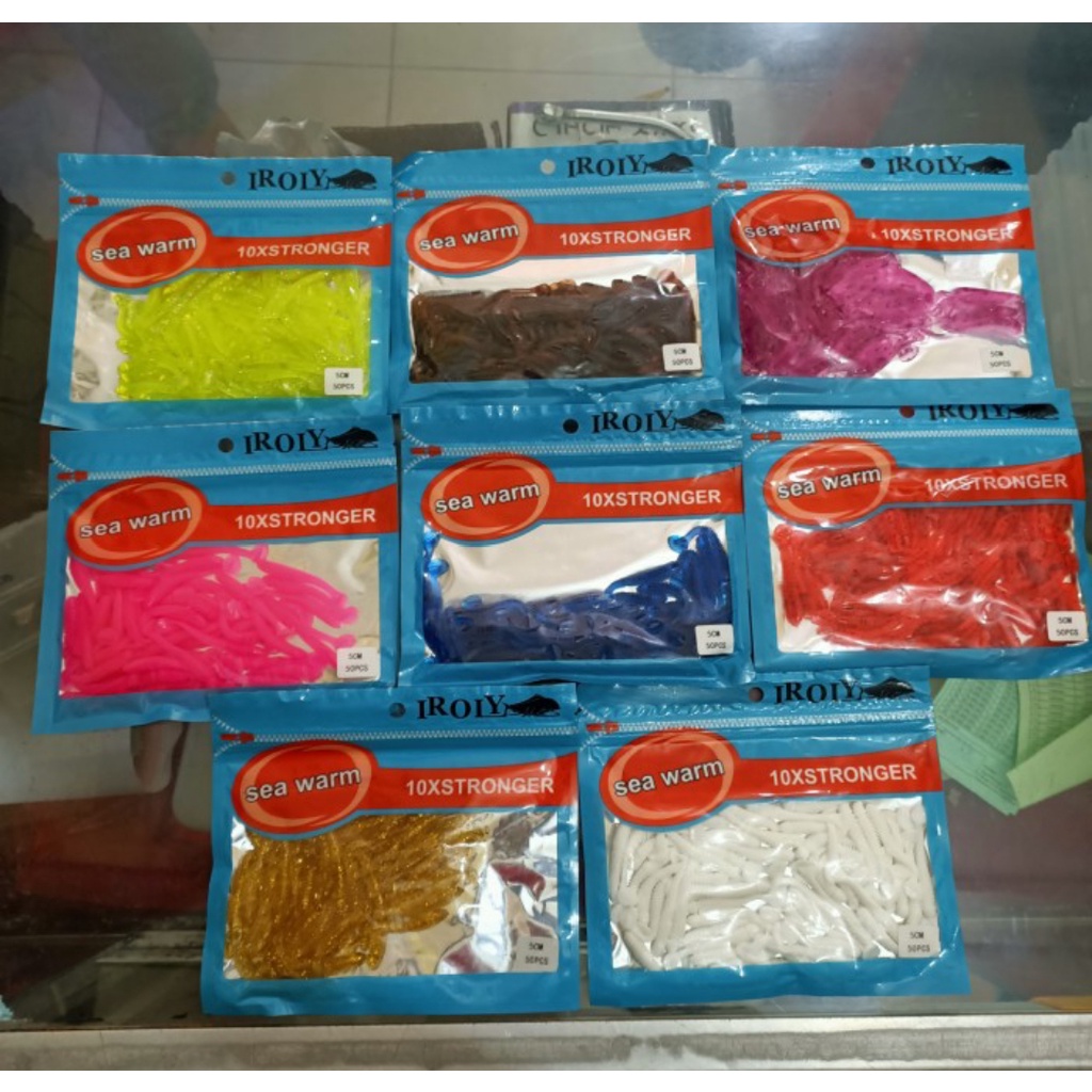 Jual Umpan Pancing iroly soft lure cacing 7 dan 5 cm (ECER) | Shopee ...