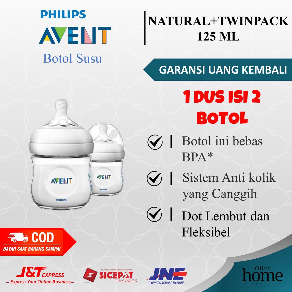 Jual Tempat Botol Minum Susu Bayi Philips Avent Natural 125 ML Twin ...