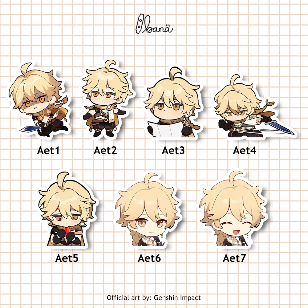 Jual Stiker Genshin Impact AETHER Sticker ANIME Waterproof Bijian ...