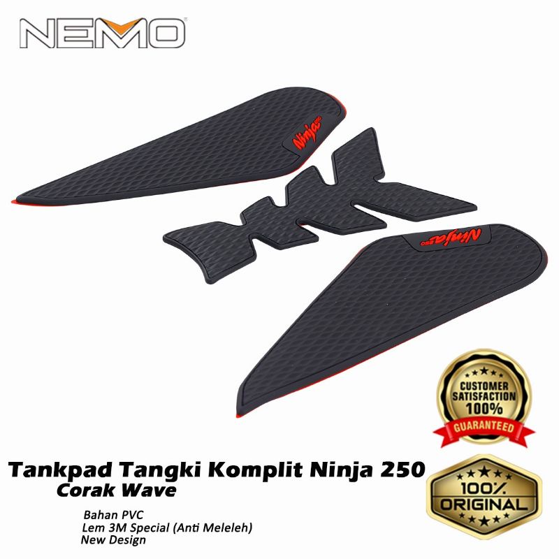 Jual tankpad tangki karet ninja 250 fi & ninja 250 fi 2018 original ...