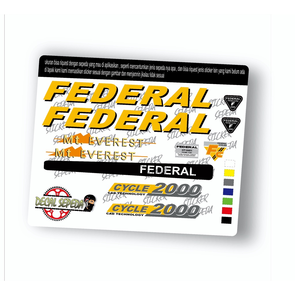 Jual decal sepeda federal - sticker sepeda federal montain evres full ...
