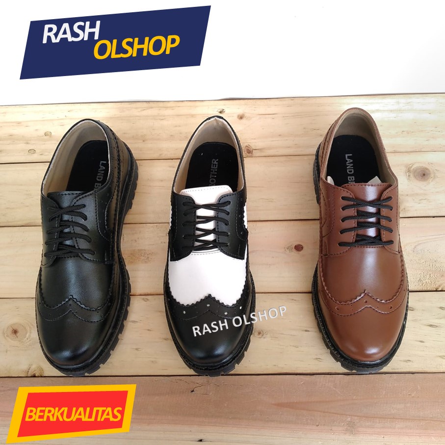 Jual Sepatu Low Boots Wingtip Hitam Putih Dockmat Wingtip Hitam Putih ...