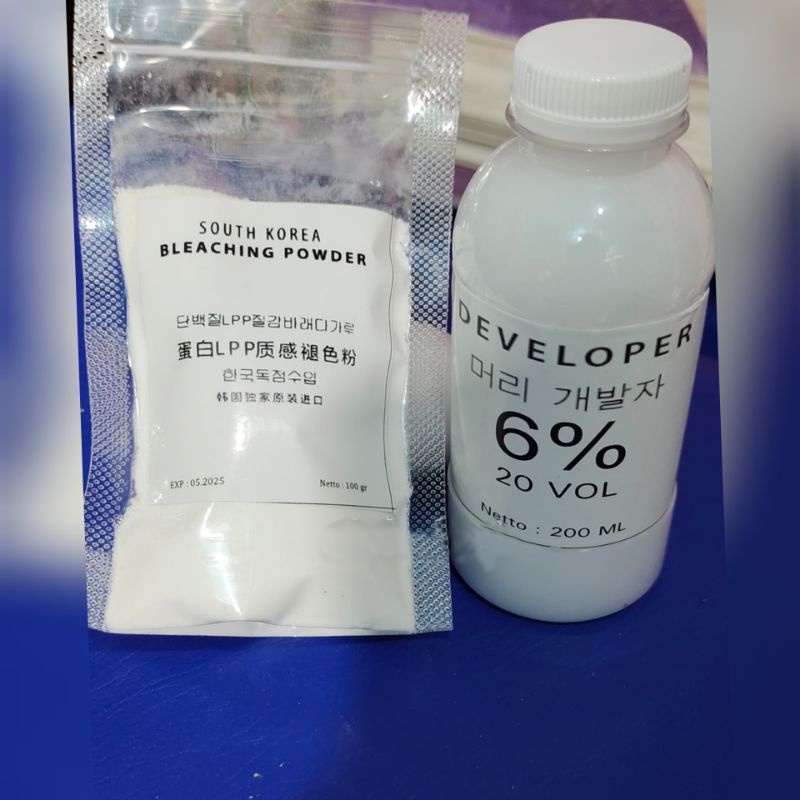 Jual Developer + Bleaching Rambut Korea LPP level 9 kemasan 50gr dan ...