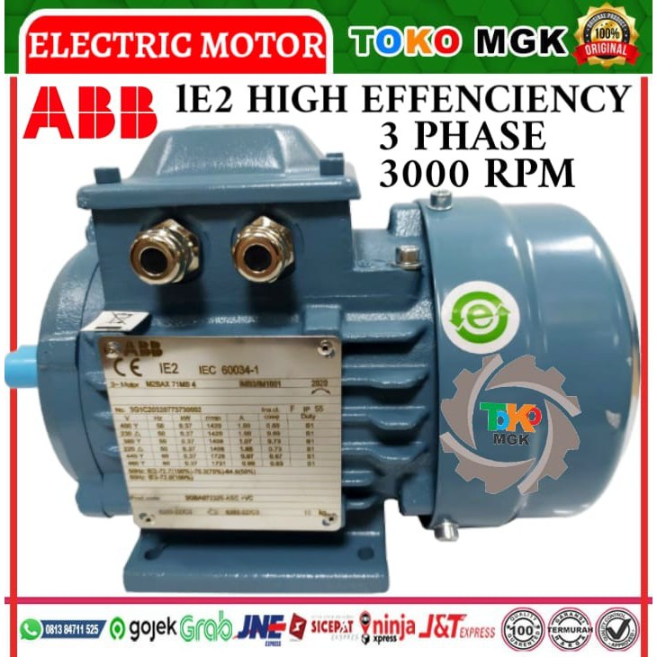 Jual ABB MOTOR 0.37KW/0.5HP/3PHASE/3000RPM M2BAX71MA2 ABB MOTOR IE2 HIGH EFFICIENCY | Shopee ...