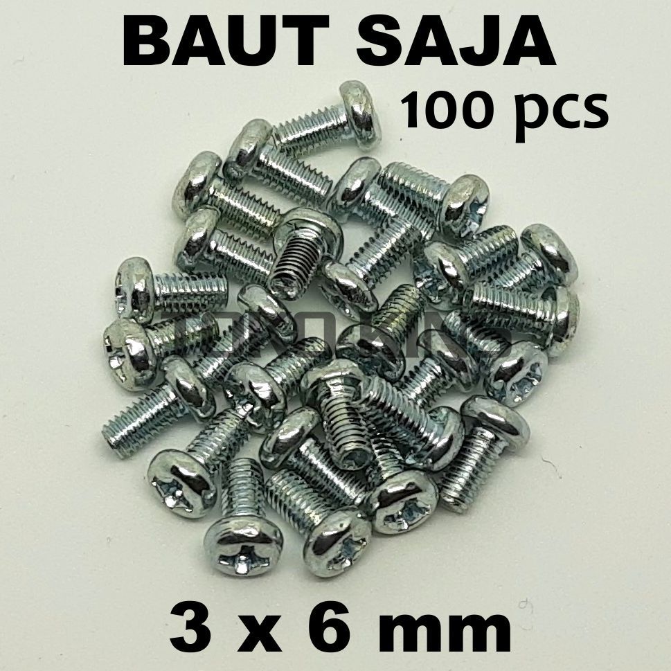 Jual JP M3 x 6 per 100 pcs Baut kepala obeng plus 3mm 3 x 6 mm | Shopee Indonesia