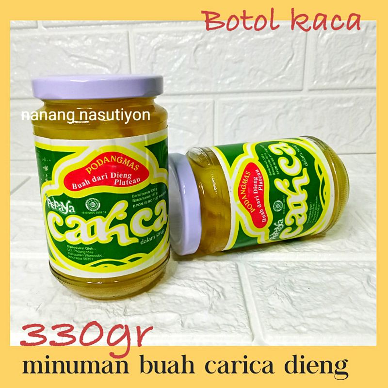 Jual Sepesial minuman buah carica carika dieng WSB gelas kaca netto ...
