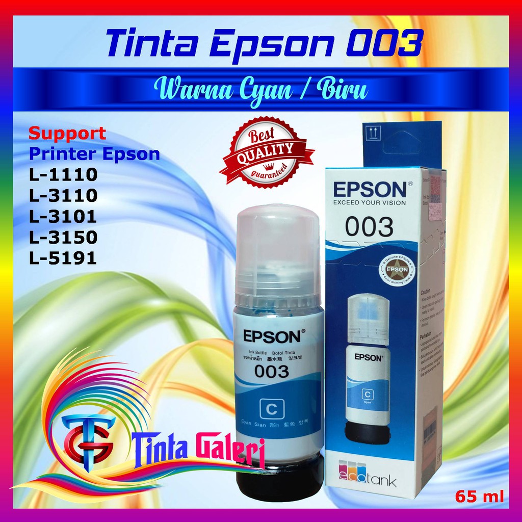 Jual Tinta 003 Cyan - Biru Refill For Printer Epson L-Series Premium ...