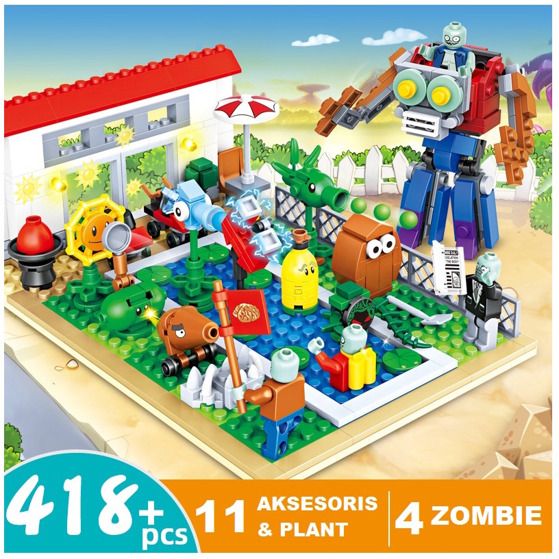 Jual MAINAN SUSUN BALOK ANAK EDUKASI DIY LEGO BRICK ZOMBIE WAR GAMES ...