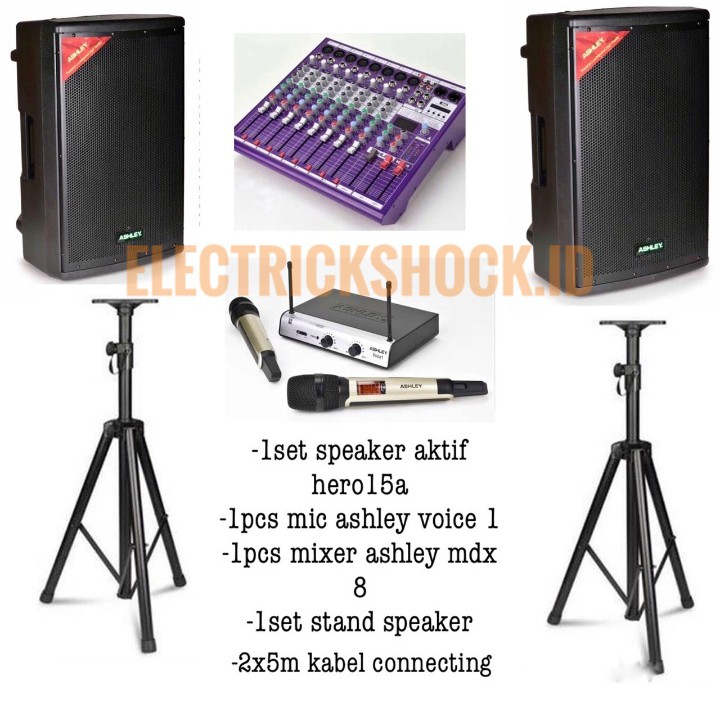 Jual Paket Komplit SoundSystem Ashley Hero 15A Original 15 inch SUPER MURAH | Shopee Indonesia