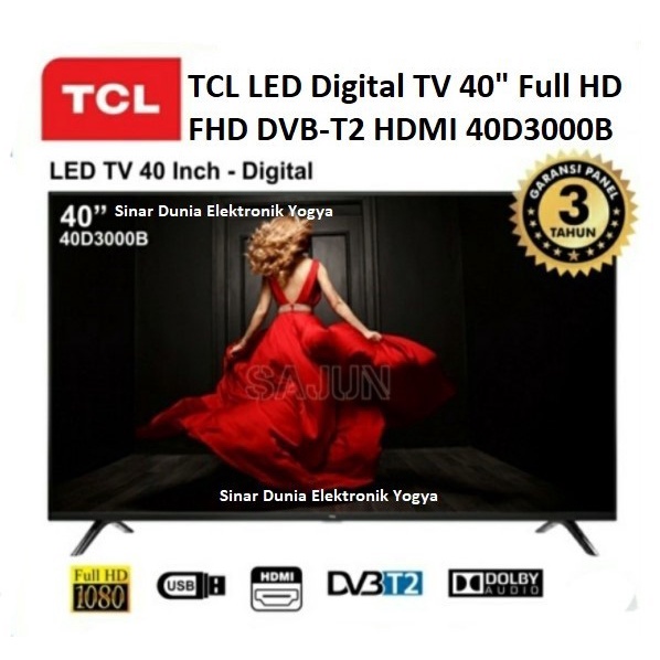 Jual TCL LED Digital TV 40" Full HD FHD DVB-T2 HDMI 40D3000B 40D3000 LED TV | Shopee Indonesia