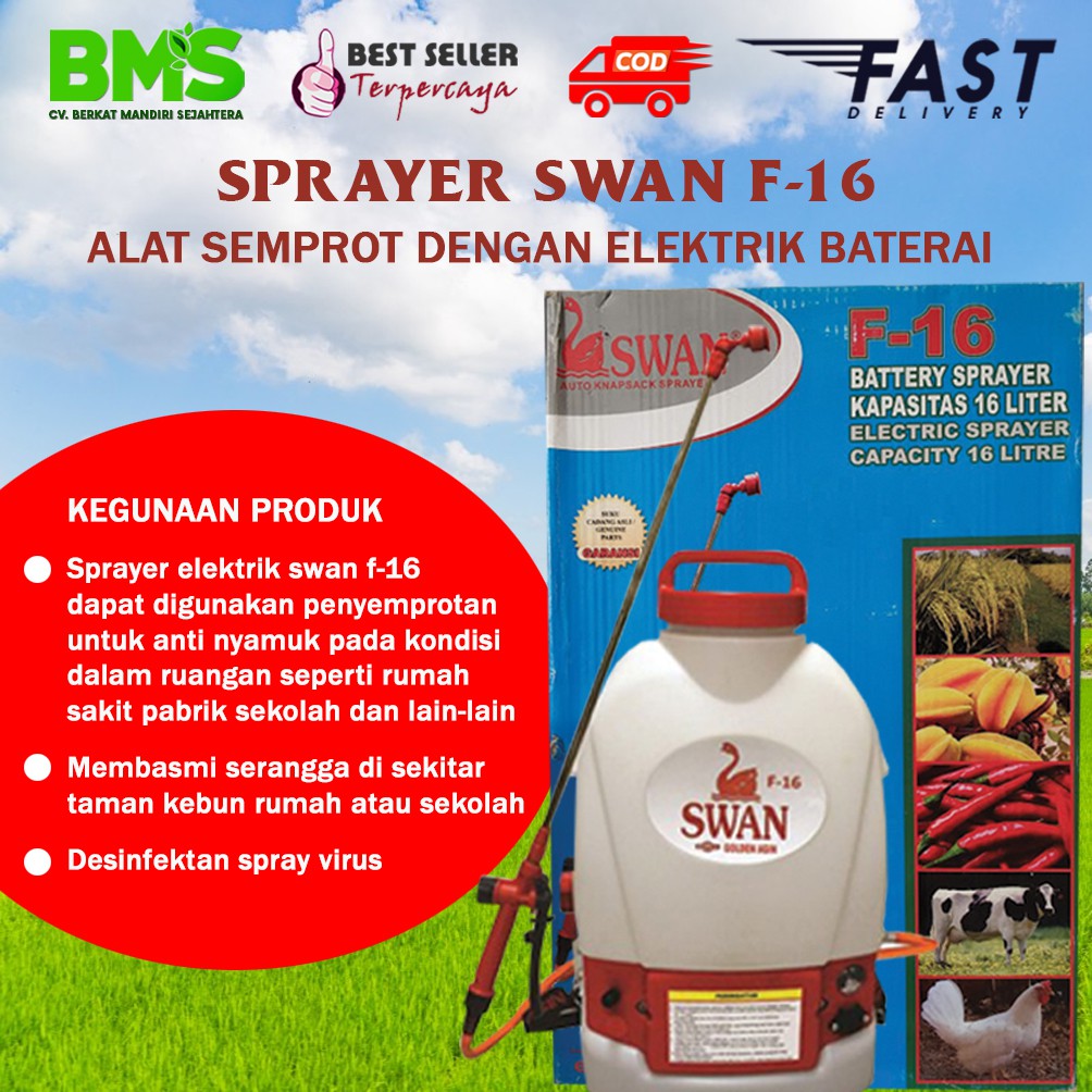 Jual SPRAYER SWAN F-16 Alat Semprot Hama Dengan Elektrik Battery ...