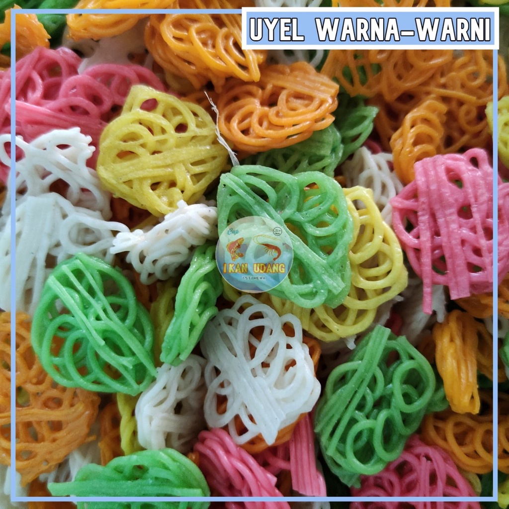 Jual [500g]Kerupuk/ Krupuk Mentah/Krecek Uyel Mawar Warna Warni Kecil ...