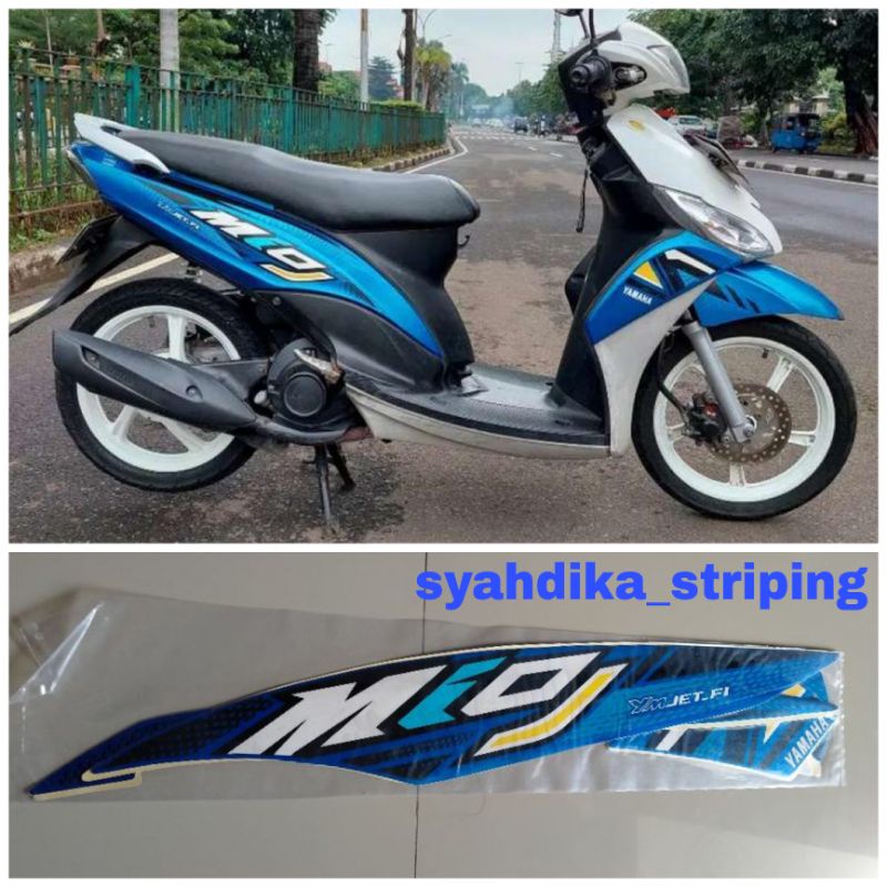 Jual STIKER STRIPING LIS BODY YAMAHA MIO J 2012 BIRU PUTIH | Shopee ...