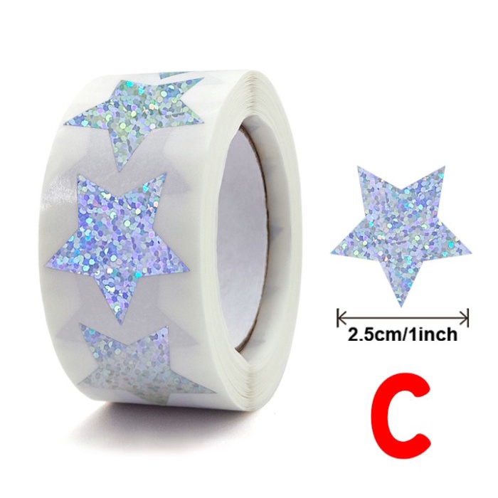 Jual Sticker Label Glitter Decoratif DIY Stiker Warna Warni Pelangi (1 ...