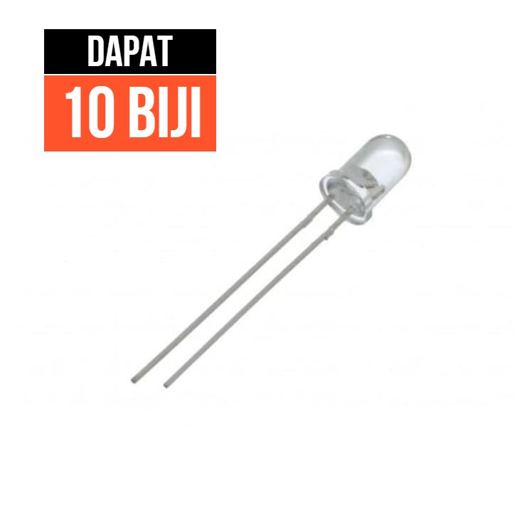 Jual LED White Putih 5mm 5 mm Clear Transparant Transparan | Shopee ...