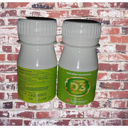 Jual VITAMIN D3 1000 IU ISI 60 TABLET MERK PIM KEMASAN BOTOL | Shopee ...