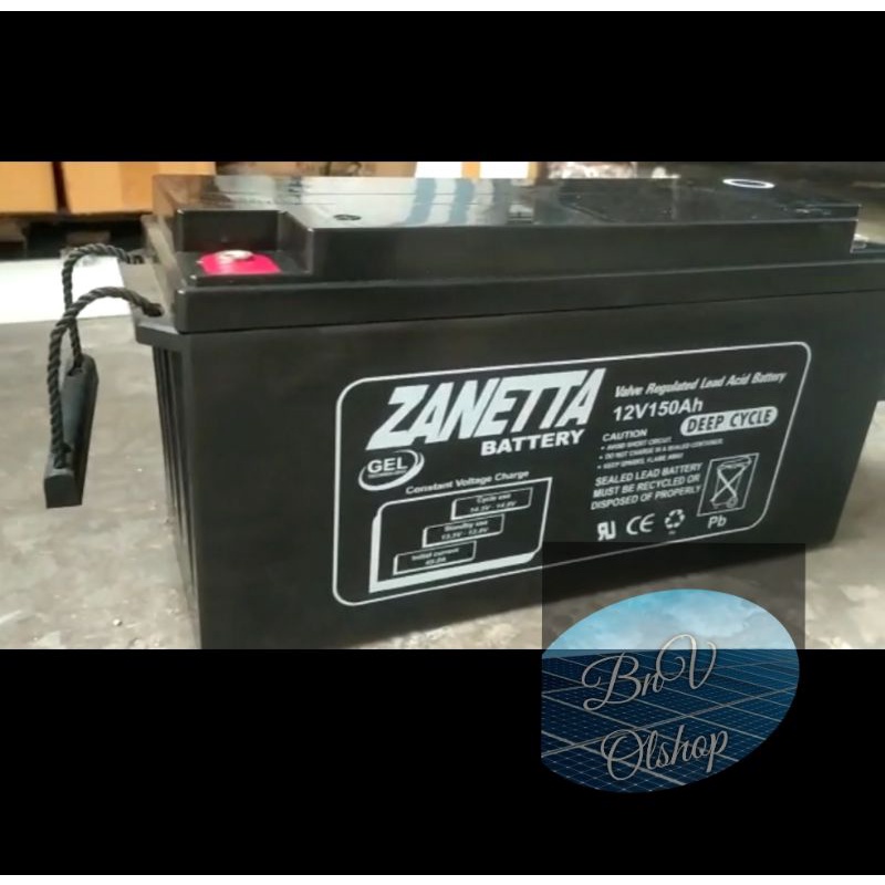 Jual Battery Vrla GeL 150ah Zanetta 12volt deepcycle | Shopee Indonesia