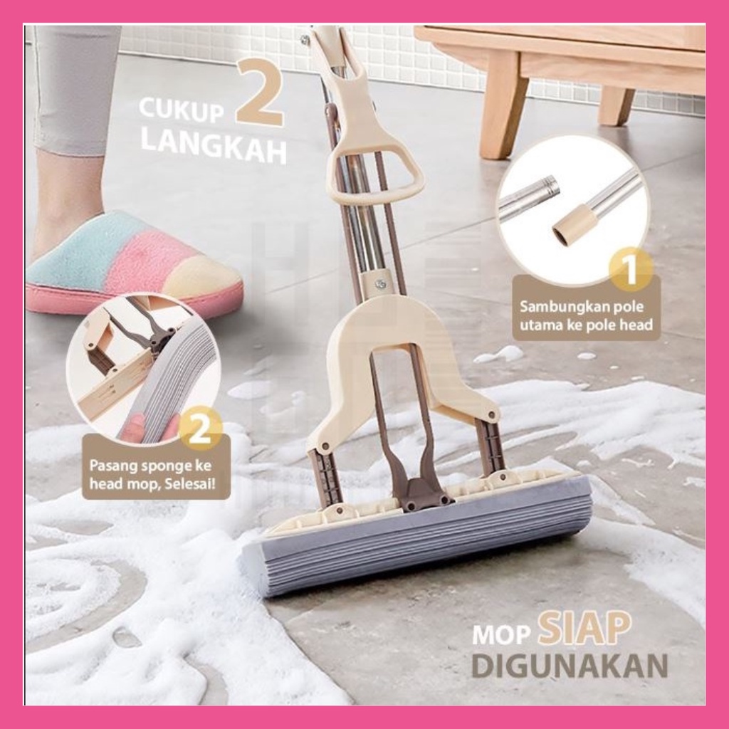 Jual Alat Pel Lantai Spons Sponge Mop 28cm Alat Pel Lantai Karet HMT-1 ...