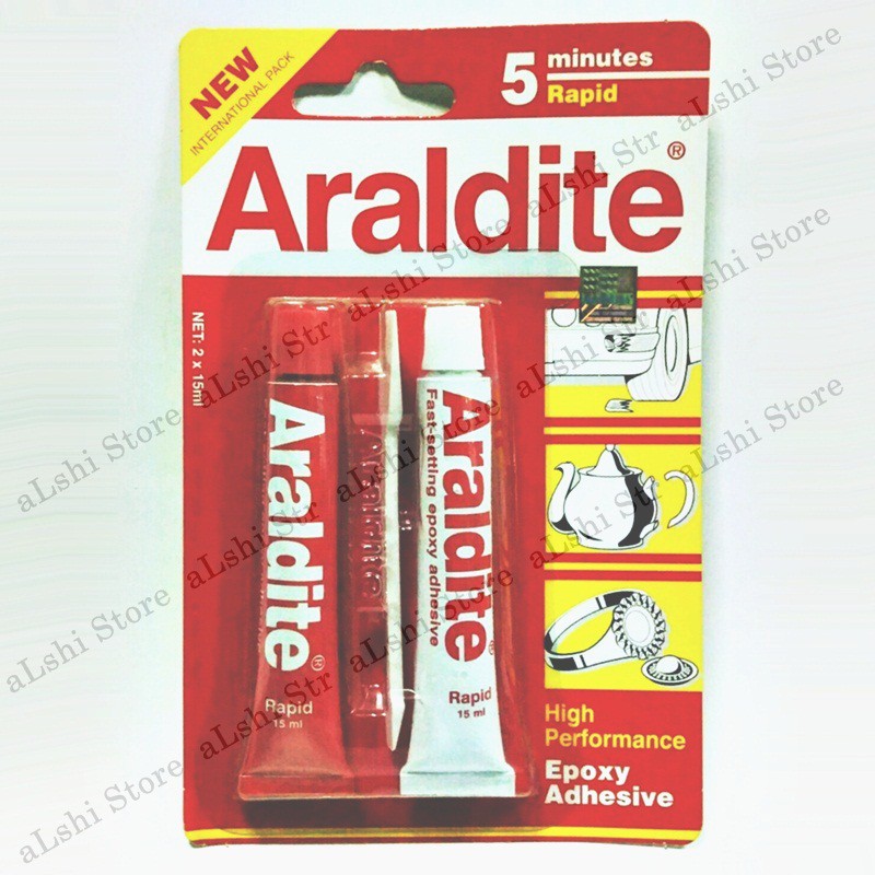 Jual Lem Araldite Besi Tube Epoxy Adhesive Standard Biru/Rapid Merah ...