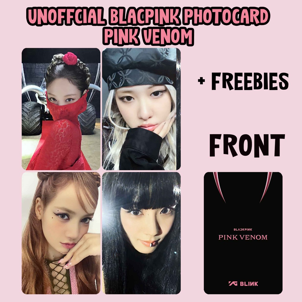 Jual UNOFFICIAL BLACKPINK PHOTOCARD PINK VENOM | Shopee Indonesia