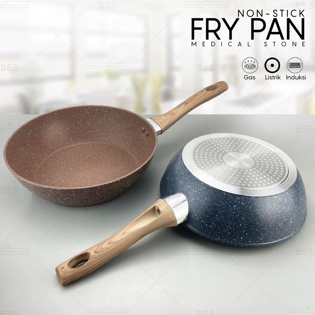 Jual Fry Pan Teflon Anti Lengket Wok Frying Pan 24cm 26cm 28cm Frypan Penggorengan Wajan Masak ...